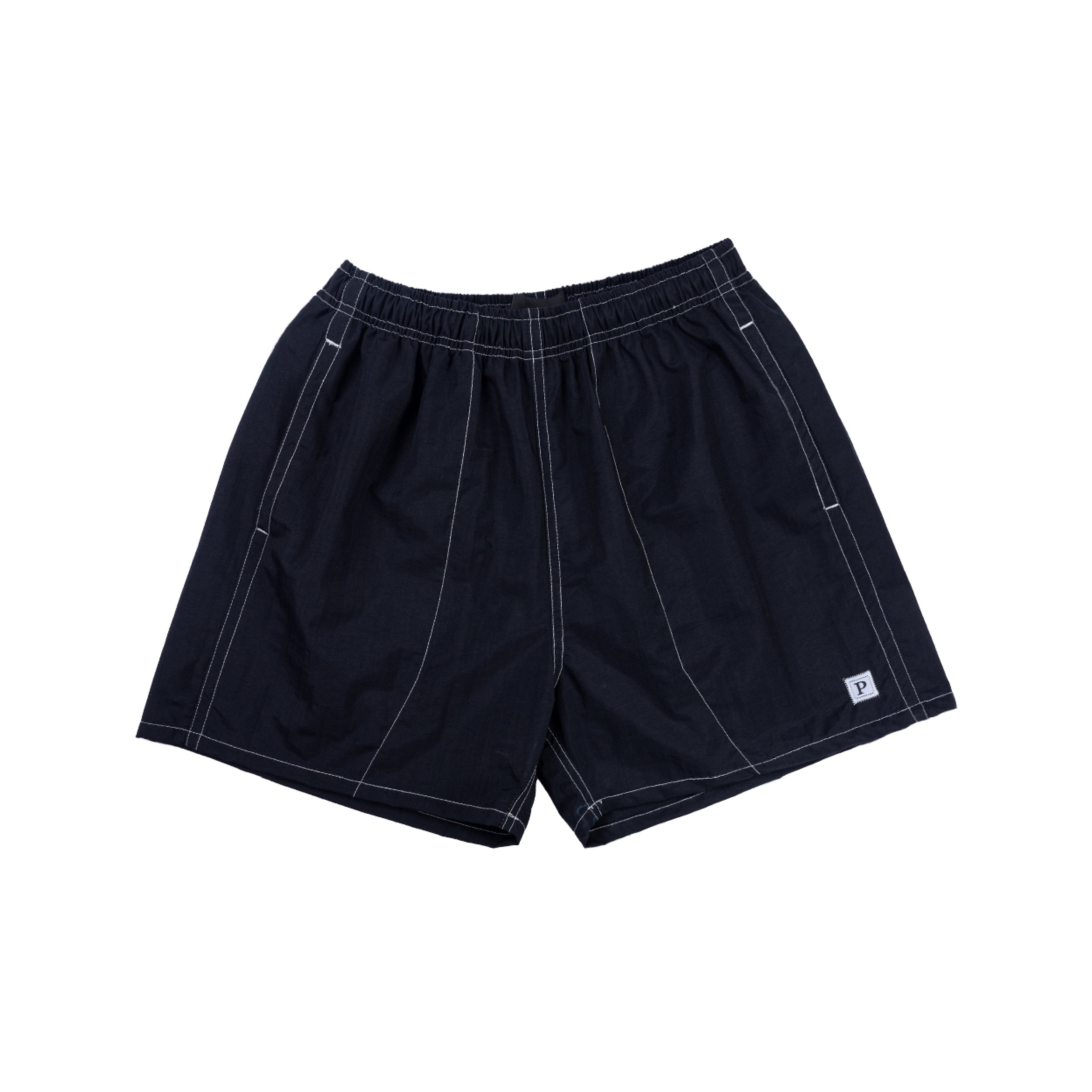 Plain Square Logo P Beach Trunks - Black/White – Orbis