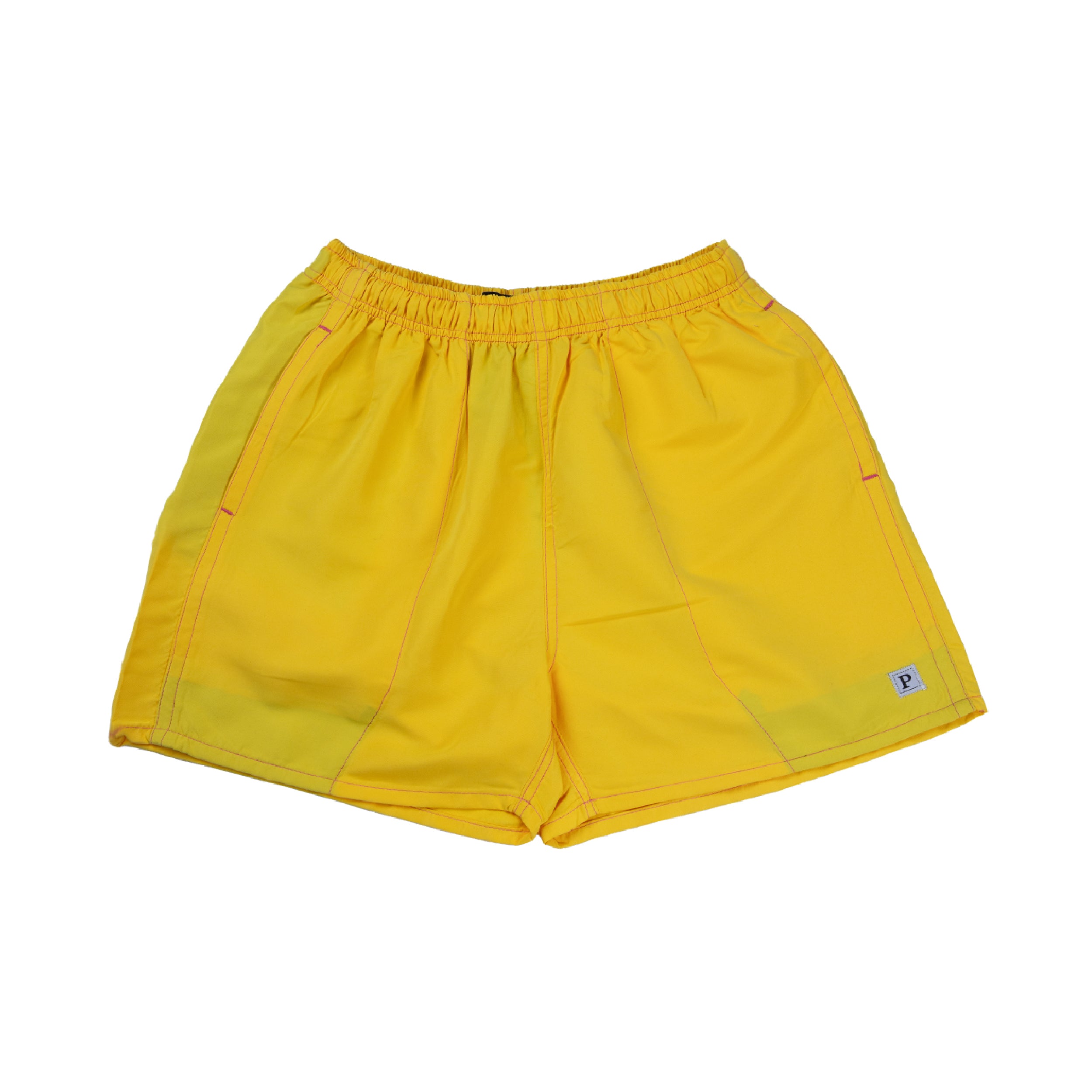 Plain Square Logo P Beach Trunks - Yellow/Pink – Orbis